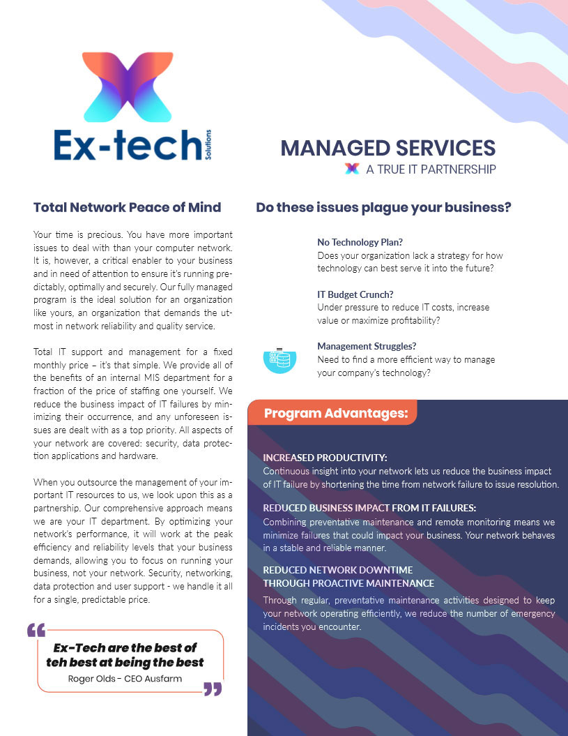 Three Pre-configured Offerings - Ex-tech Solutions